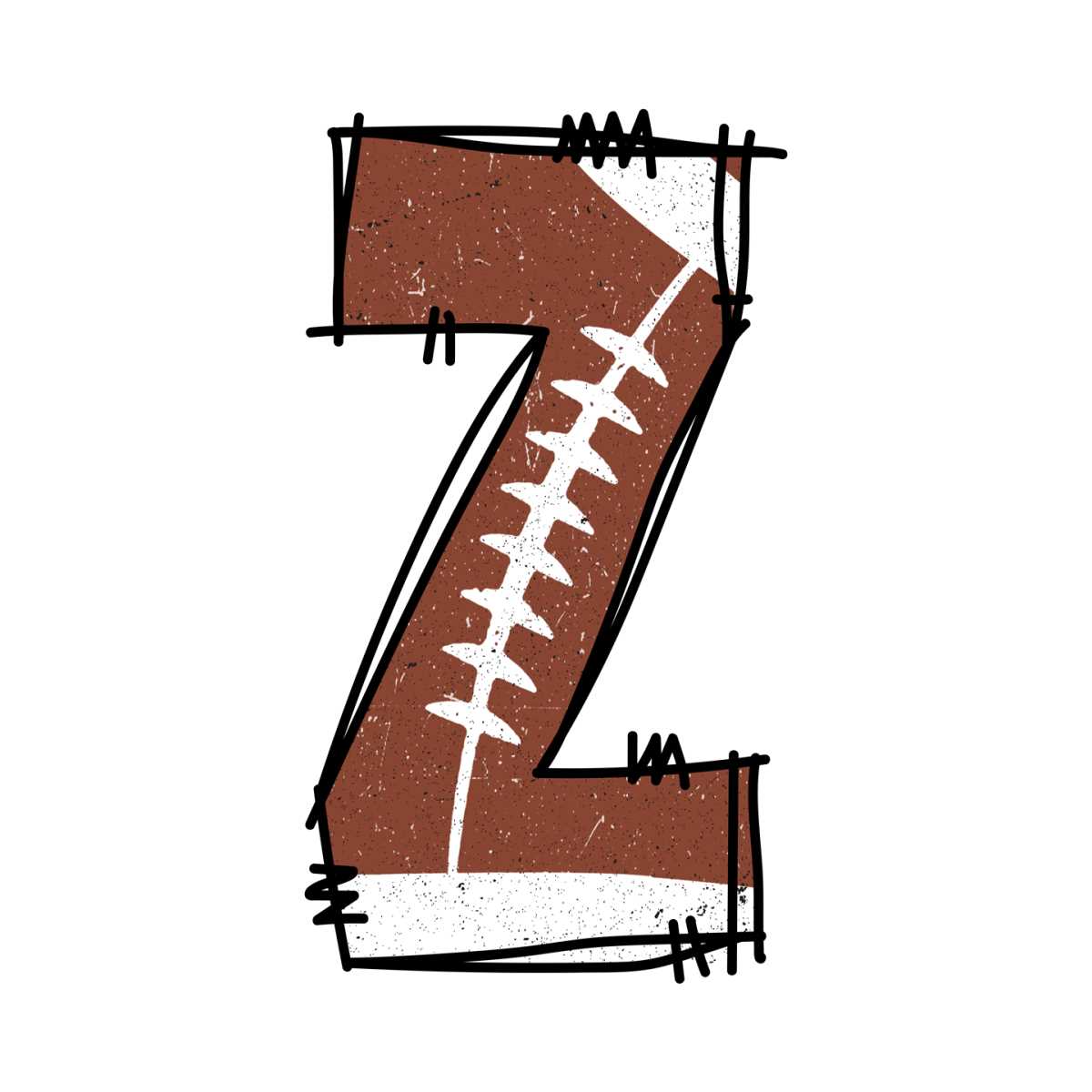 Alphabet Football Font Hand Drawn PNG | Inspire Uplift