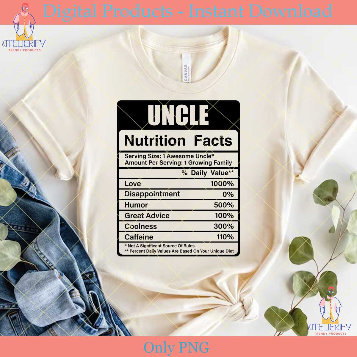 Uncle Nutrition Facts SVG Cut File - Inspire Uplift