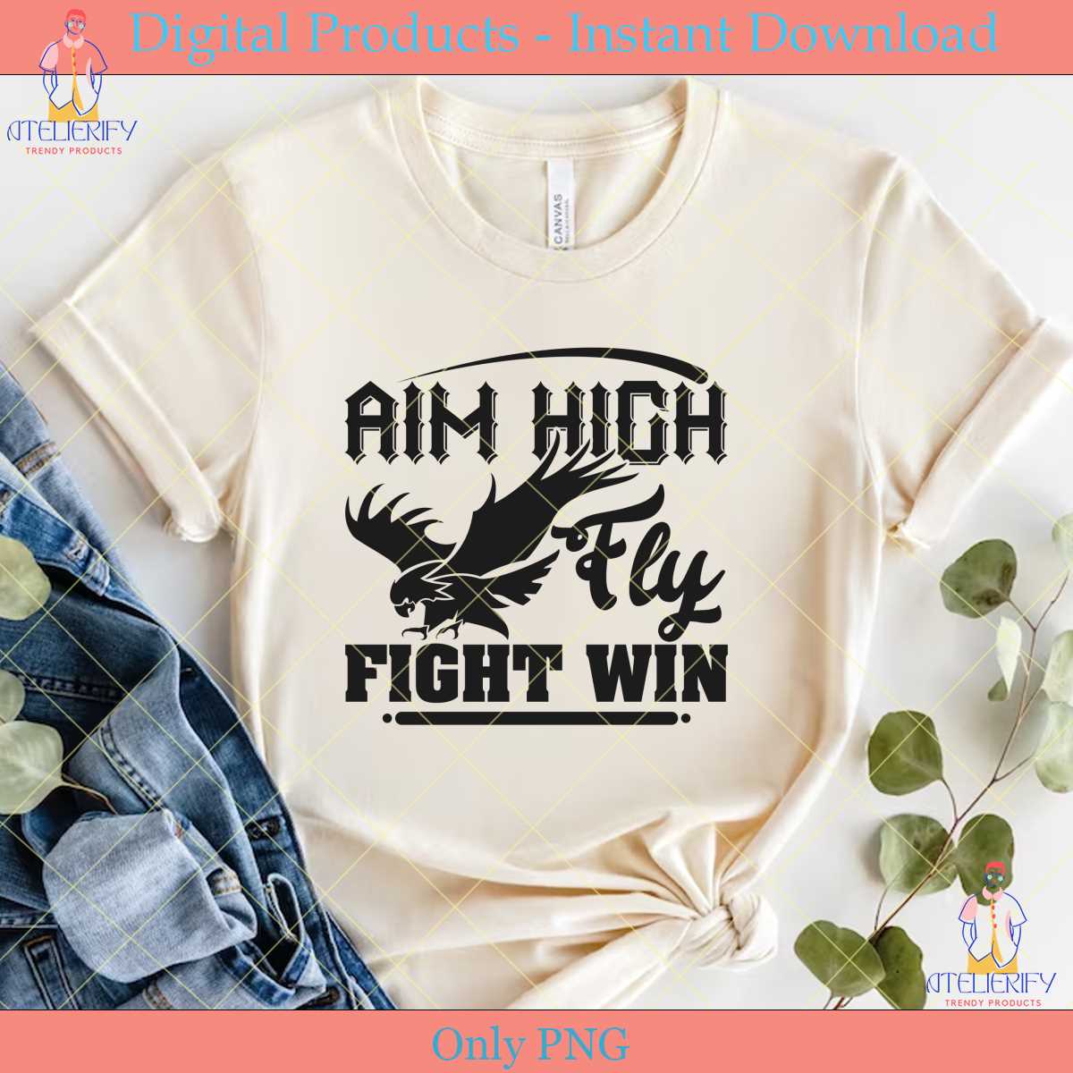 Aim High Fly Fight Win Air Force Svg - Inspire Uplift