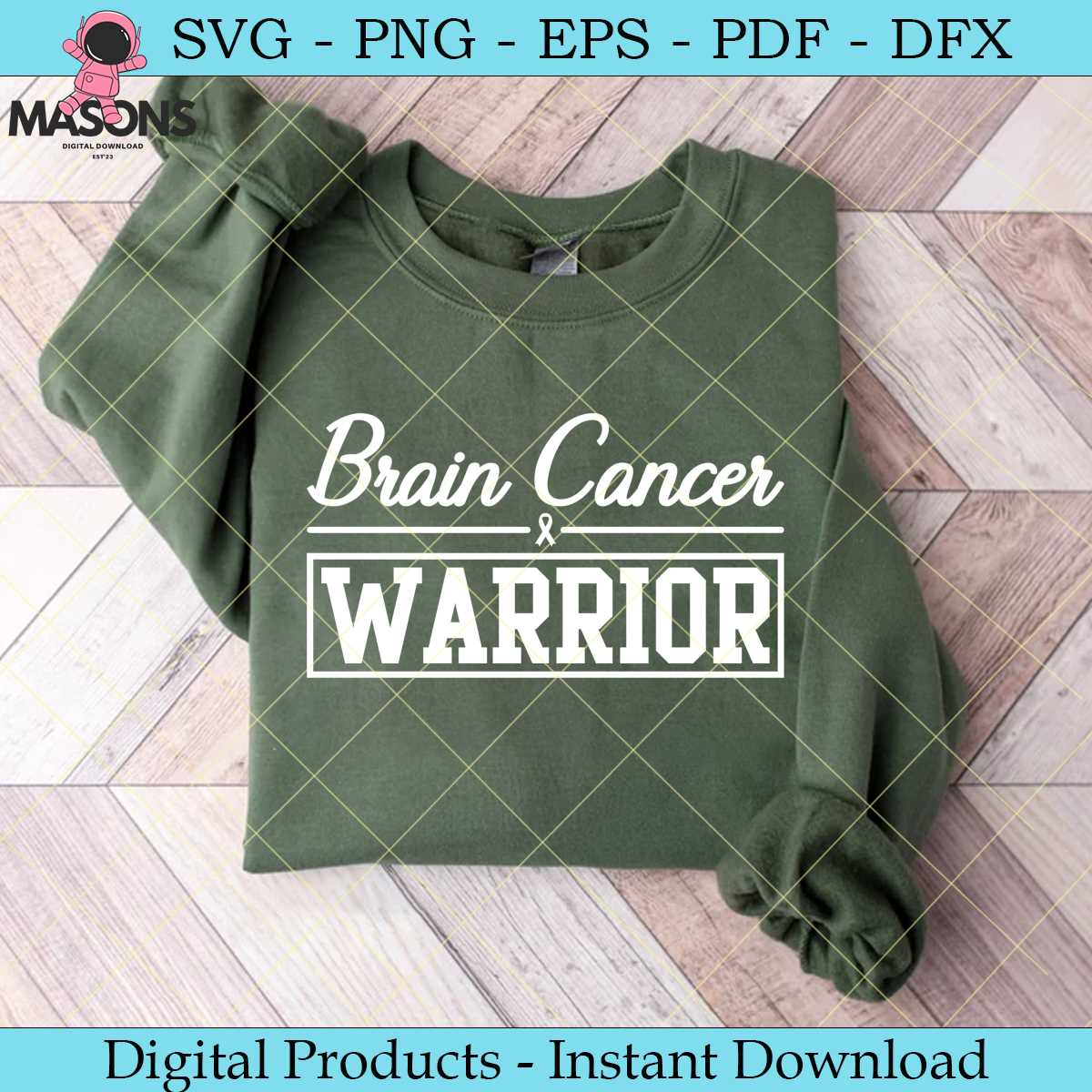 Brain Cancer Warrior SVG Cut File - Inspire Uplift