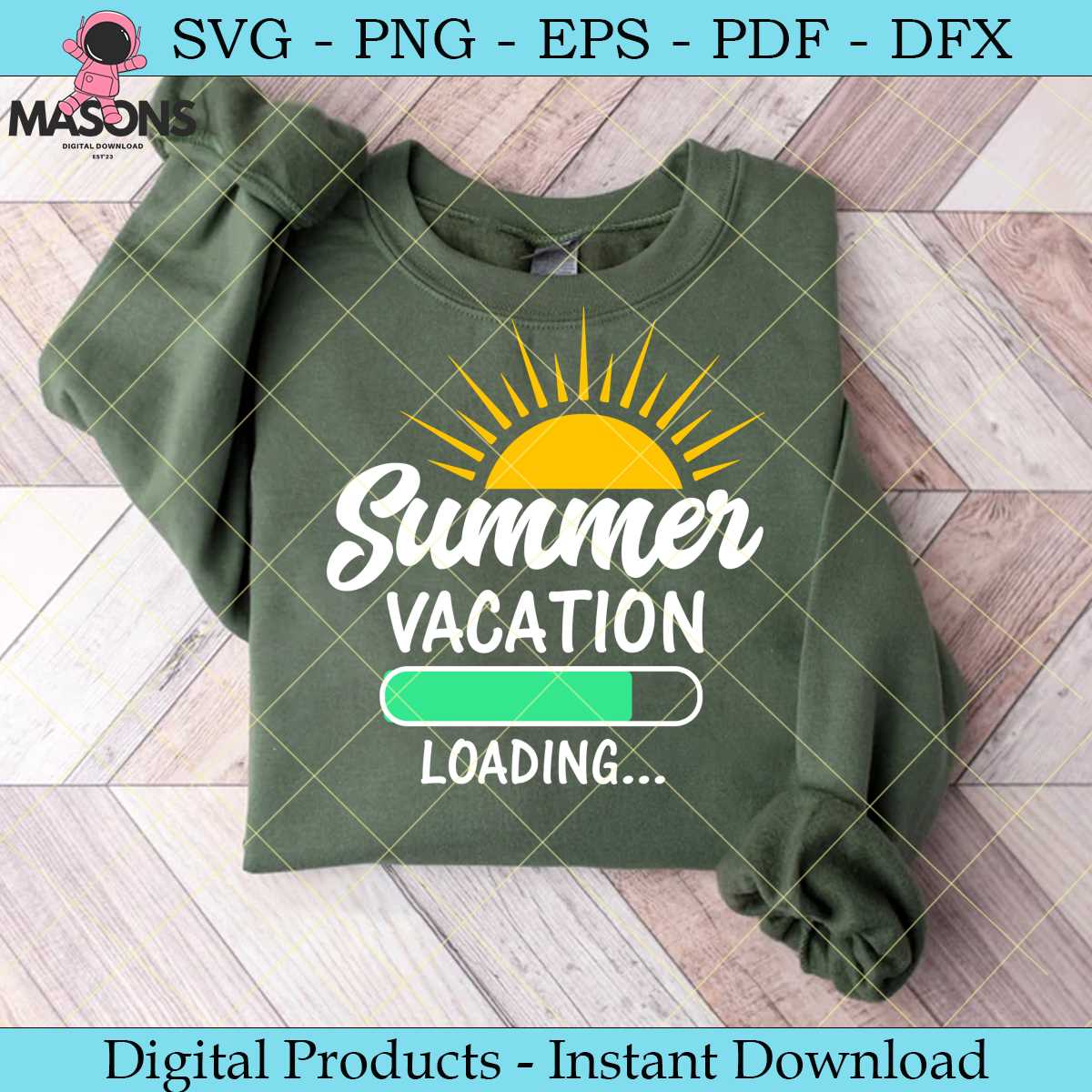 Summer Vacation Loading SVG Cut File - Inspire Uplift