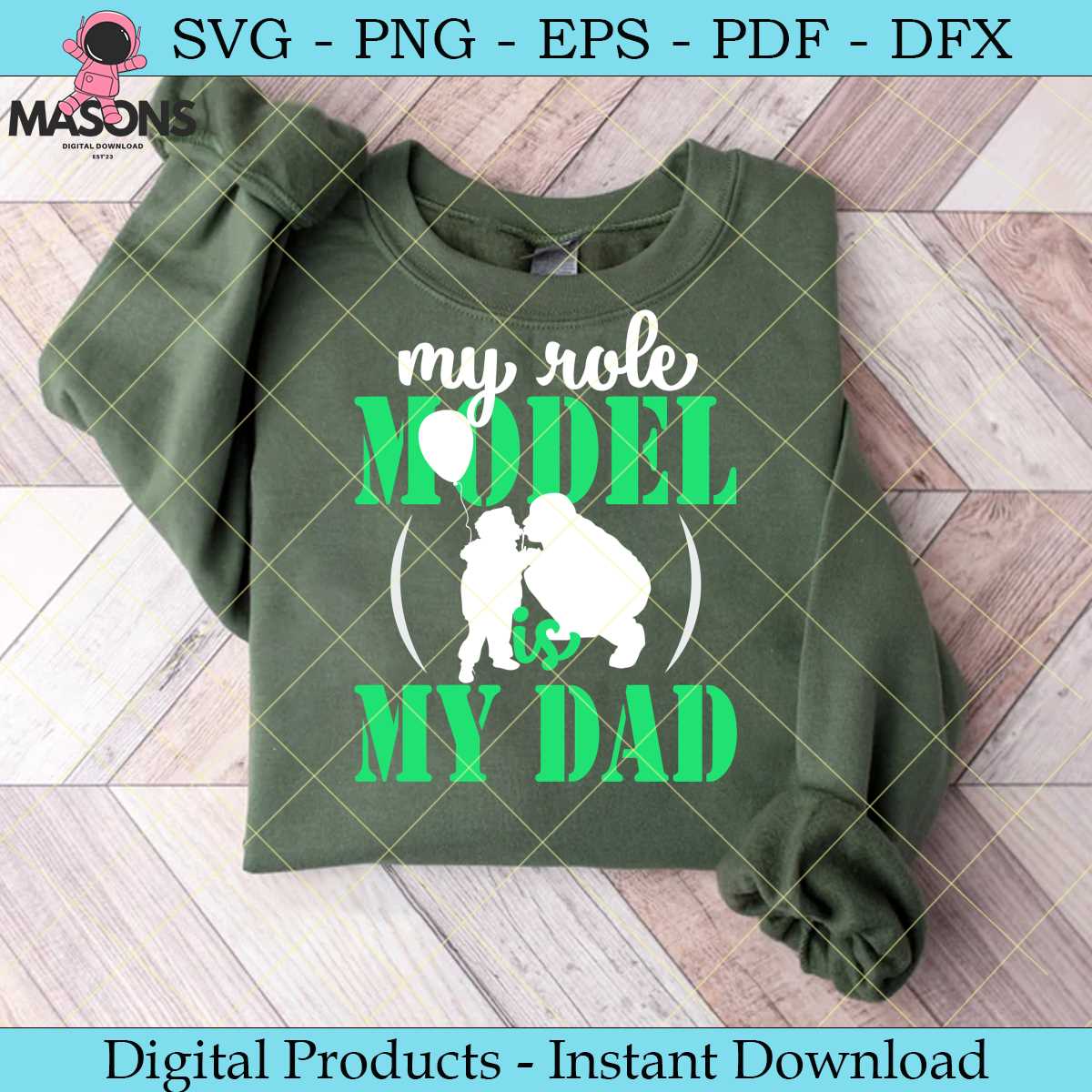 My Role Model is My Dad Father's Day Svg | Inspire Uplift
