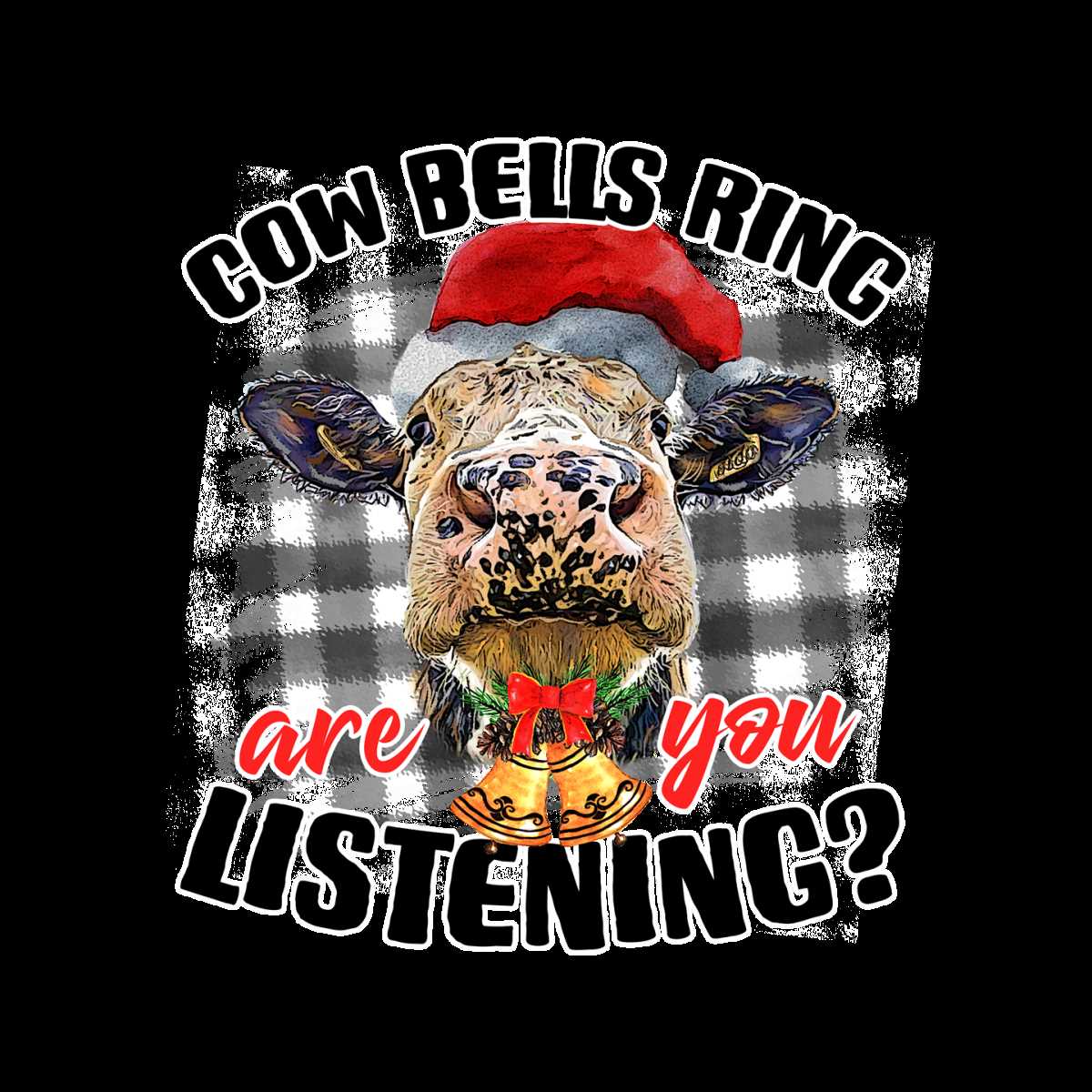 Christmas Cow Design, Cow Bells Ring | Inspire Uplift