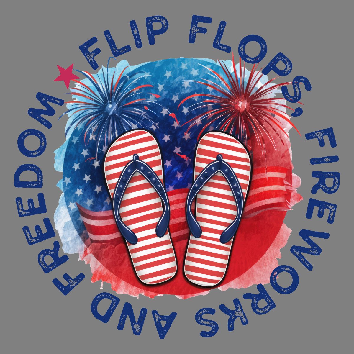 Flip Flops Fireworks and Freedom PNG Digital Download Files - Inspire ...