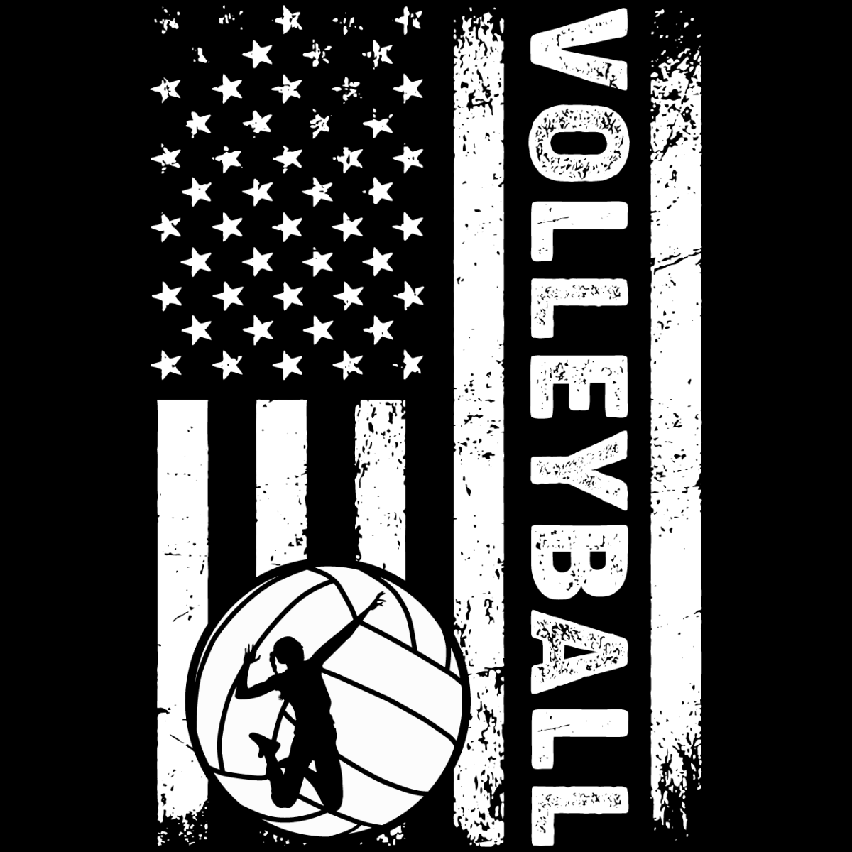 Funny Volleyball USA Flag Patriotic Digital Download Files - Inspire Uplift