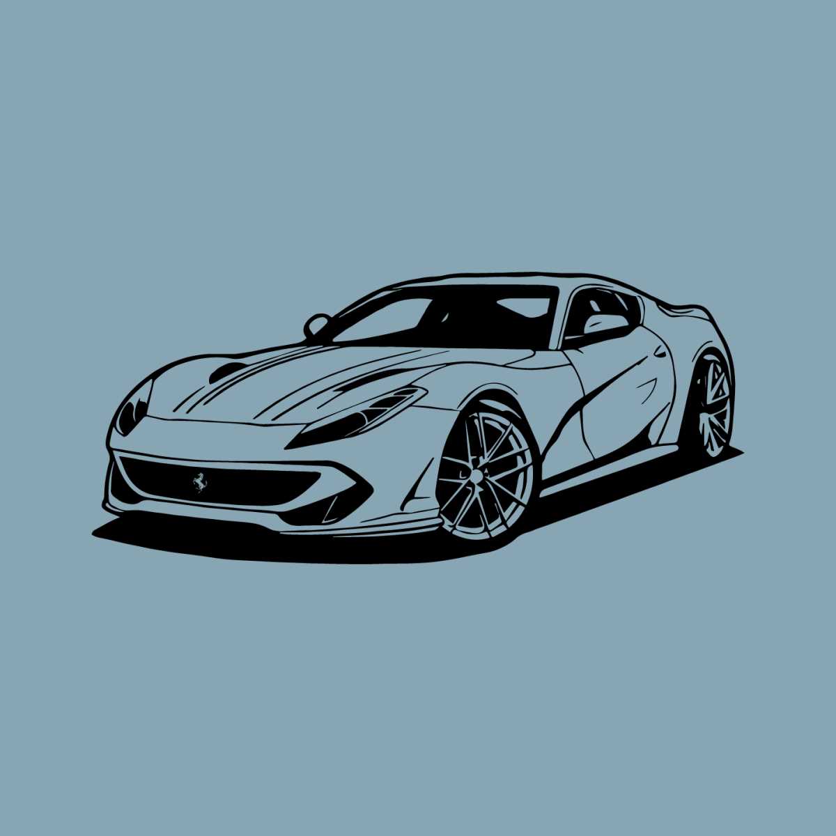 Ferrari 812 Superfast SVG, PNG, Vector art Illustration Draw - Inspire ...