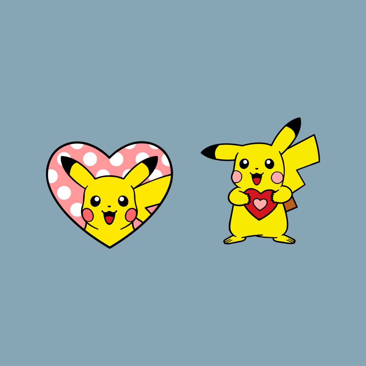Pikachu Valentines Day Heart Bundle DXF, SVG, PNG Files Poke - Inspire ...