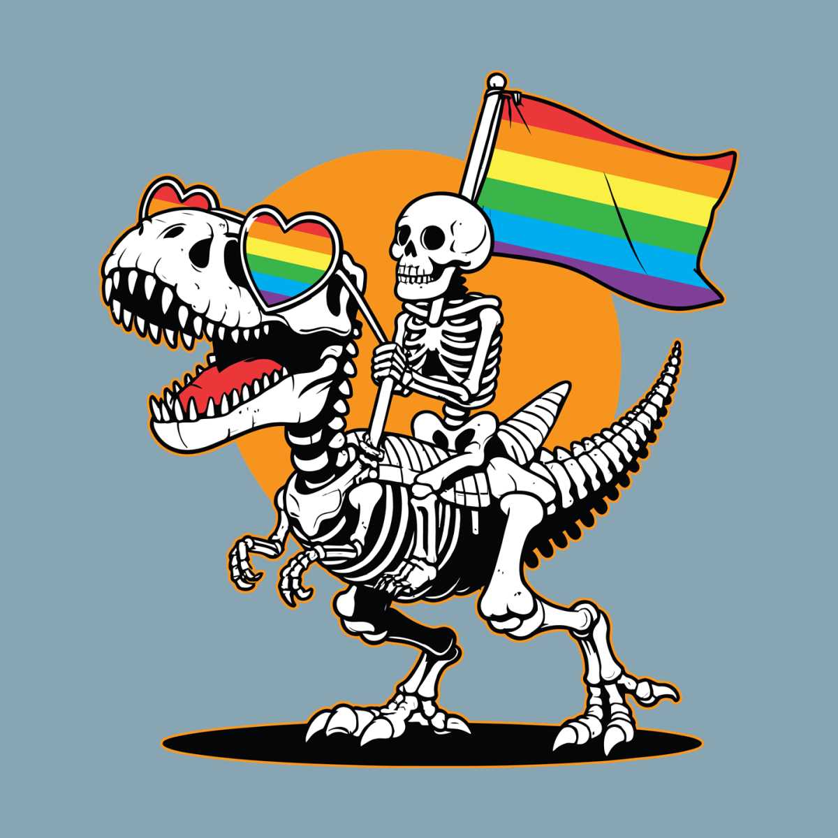 LGBT T Rex Skeleton Pride SVG | Inspire Uplift