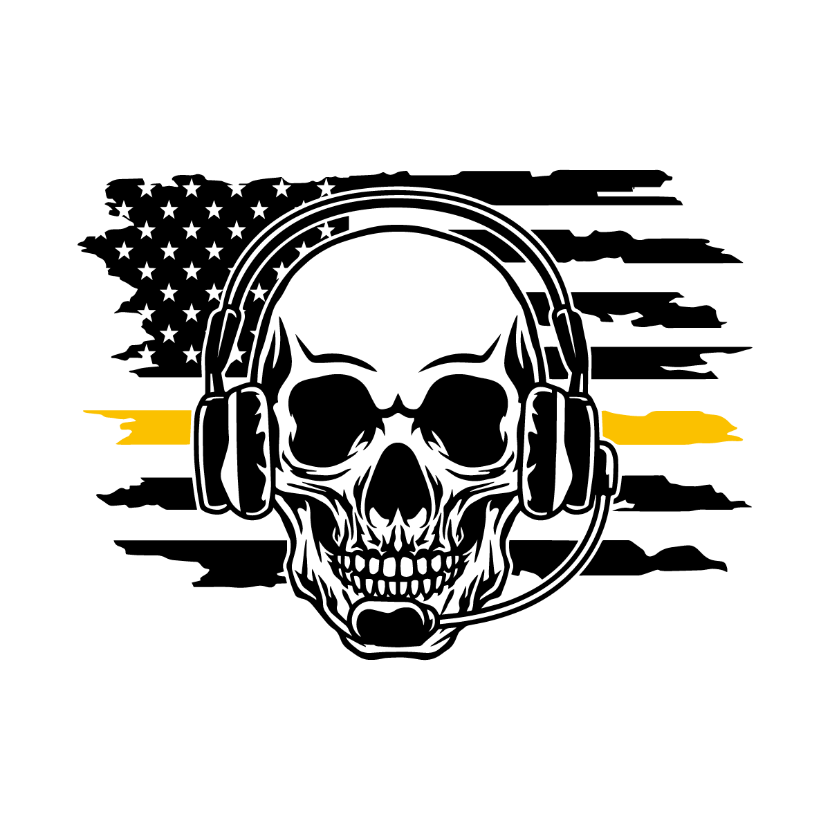 US Dispatcher Skull svg Digital Download Files - Inspire Uplift