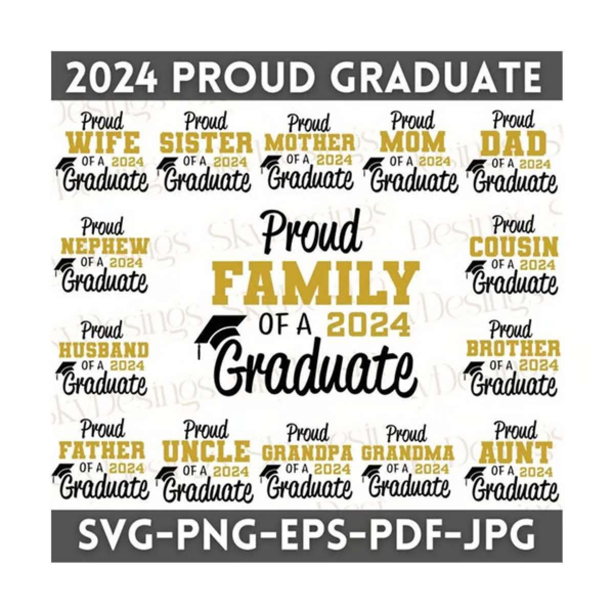 Proud Family of 2024 Graduate SVG Digital Download Files - Inspire Uplift
