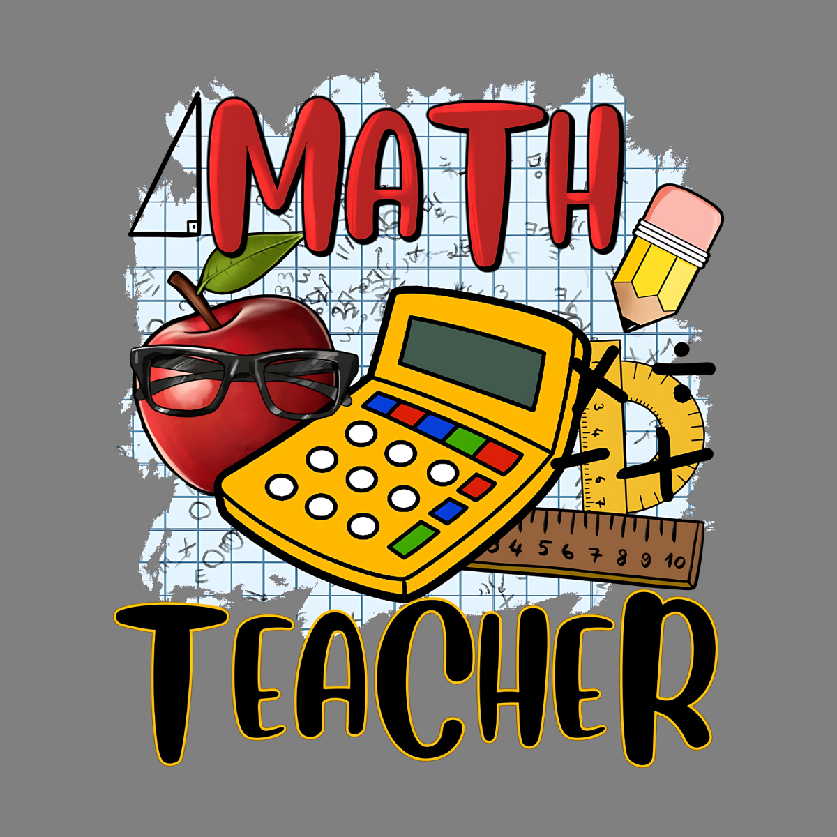 Math Teacher Png Sublimation Design Digital Download Files | Inspire Uplift
