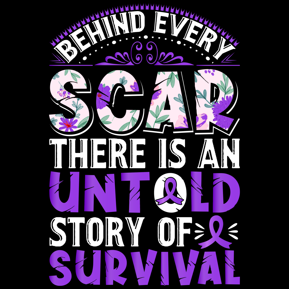 Pancreatic Cancer SCAR T-shirt Design Digital Download Files | Inspire ...