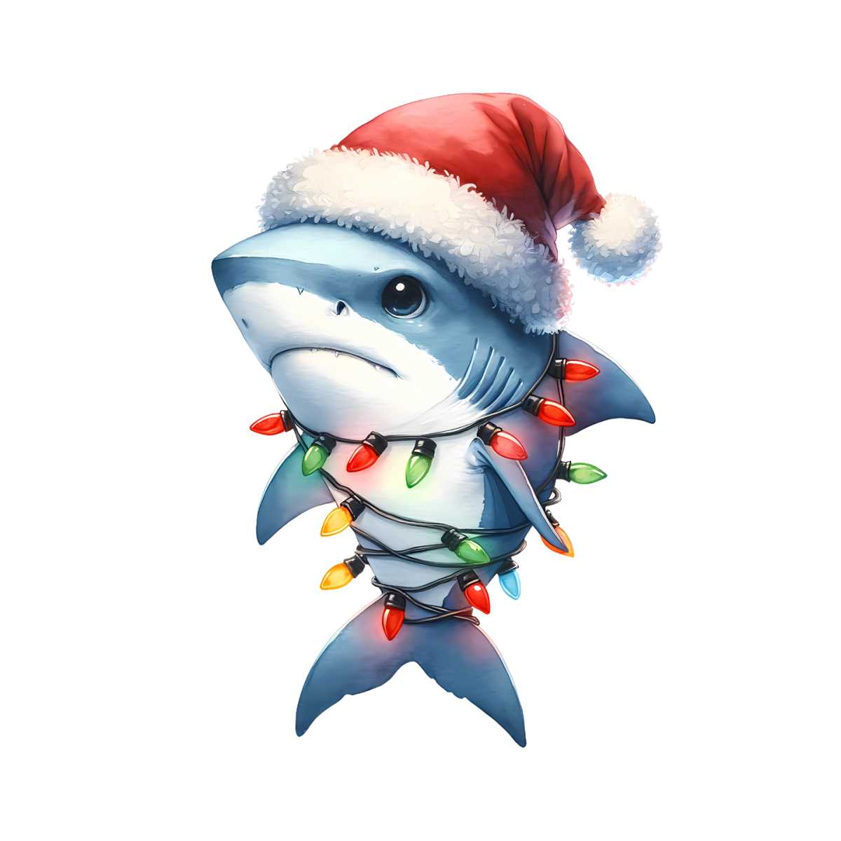 Santa Shark Christmas Lights Png | Inspire Uplift