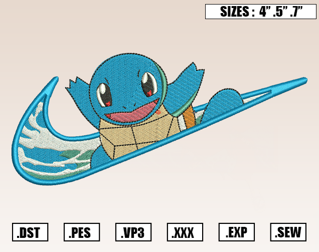 Nike Squirtle Embroidery Designs, Nike Pokemon Embroidery De | Inspire ...