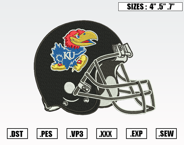 Kansas Jayhawks Helmet Embroidery Designs, NFL Embroidery De | Inspire ...