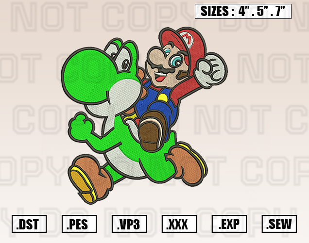 Mario and Yoshi Embroidery Designs, Super Mario Embroidery D | Inspire ...