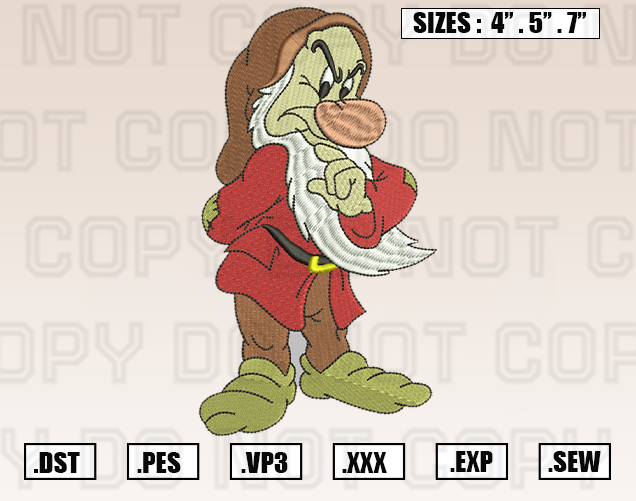 Disney Grumpy Dwarf Cartoon Embroidery Design,Cartoon Embroi | Inspire ...