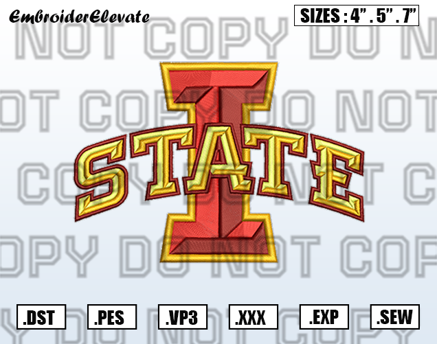 Iowa State Cyclones Logo Embroidery Designs, NCAA Embroidery | Inspire ...