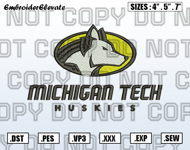 Michigan Tech Huskies Logo Embroidery Designs ,NCAA Embroide | Inspire ...