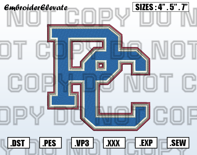 Presbyterian Blue Hose Logo Embroidery Design,NCAA Embroider | Inspire ...