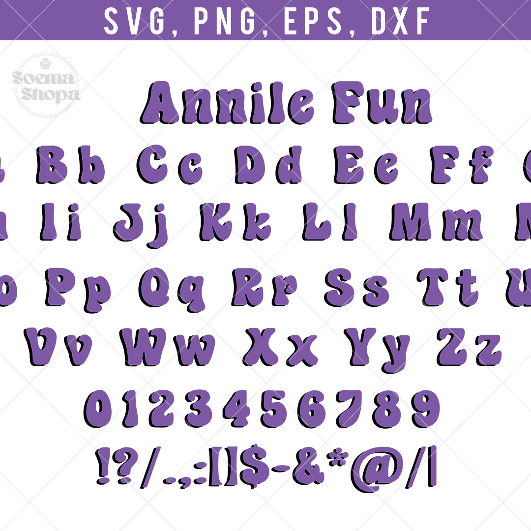 Annile Fun SVG Font SVG Clipart, Girl SVG font, Fun Font t s | Inspire ...