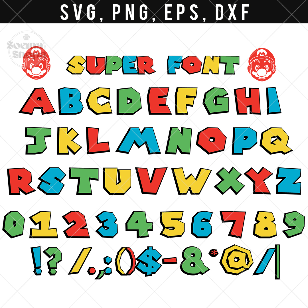 Super SVG Font Clipart, Mario SVG font, Mario Game Font Tshi | Inspire ...