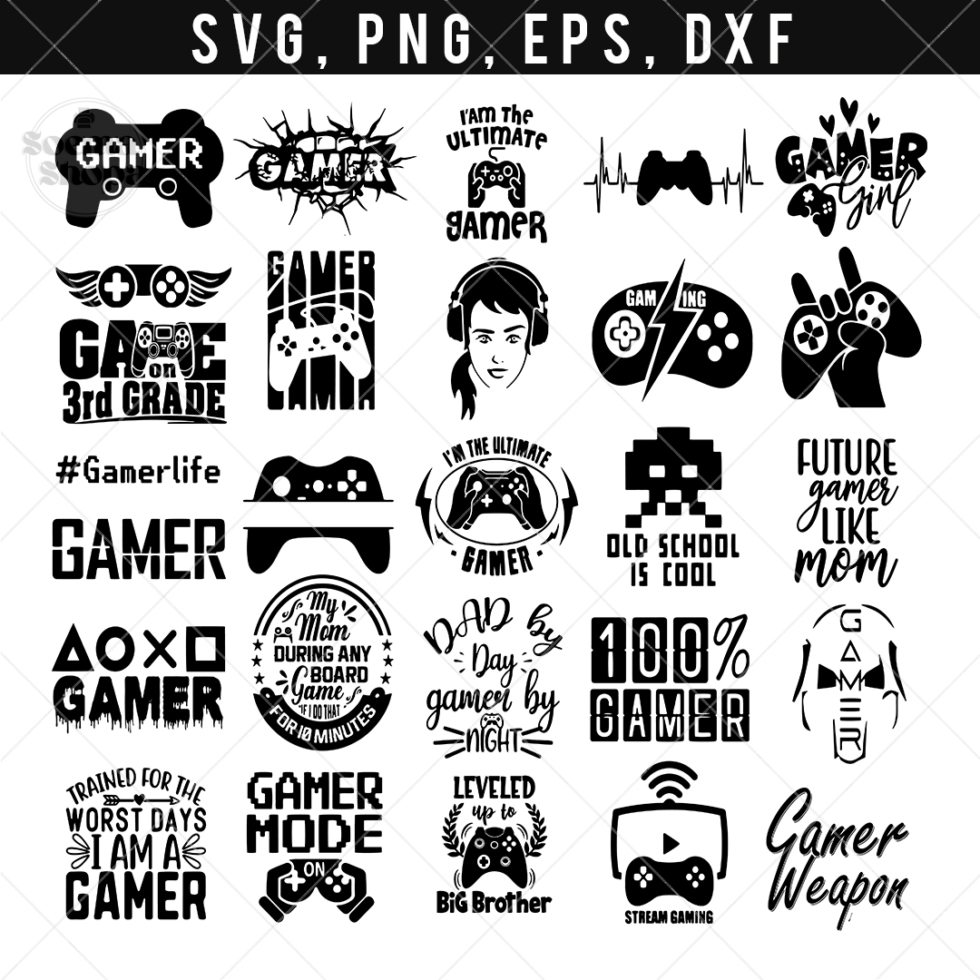 Gamer Time SVG Word Clipart, Gaming SVG font, Quotes Game Fo | Inspire ...