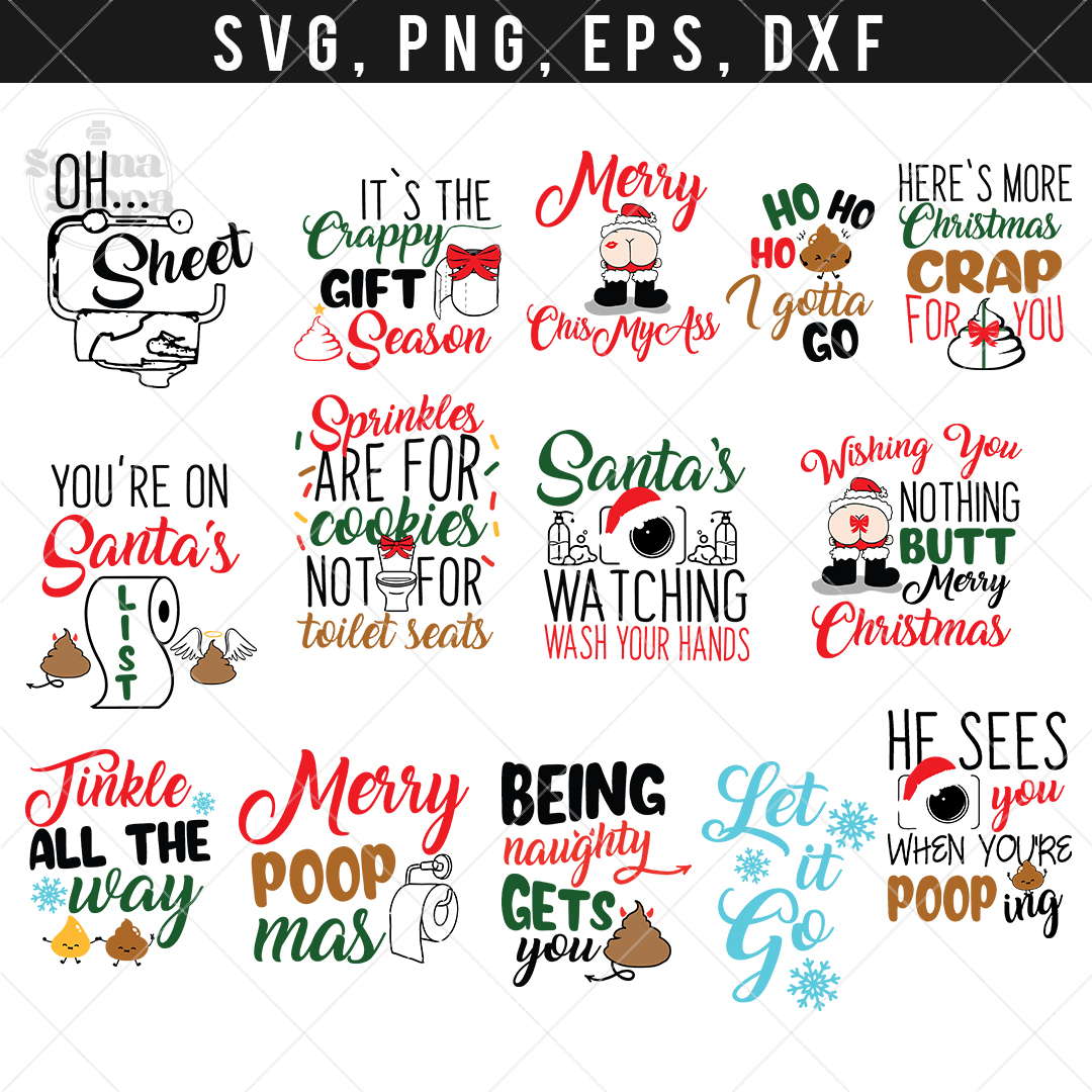 Funny Christmas 14 SVG Cut Clipart, Quotes SVG, Word SVG, Co | Inspire ...