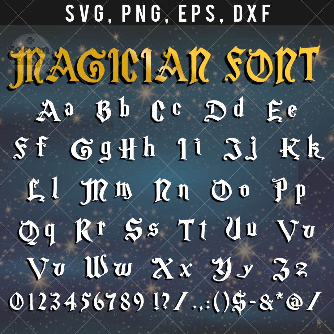 Magician Font SVG Clipart, Harry SVG font, Magician Font Tsh - Inspire ...