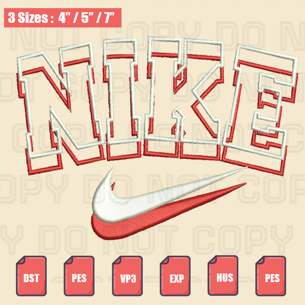 Nike Double Outline Embroidery File, Nike Logo Embroidery De | Inspire ...