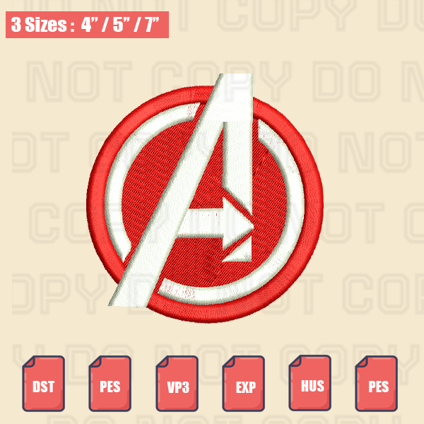 Logo Marvel's Avengers Embroidery File, Marval Embroidery De | Inspire ...
