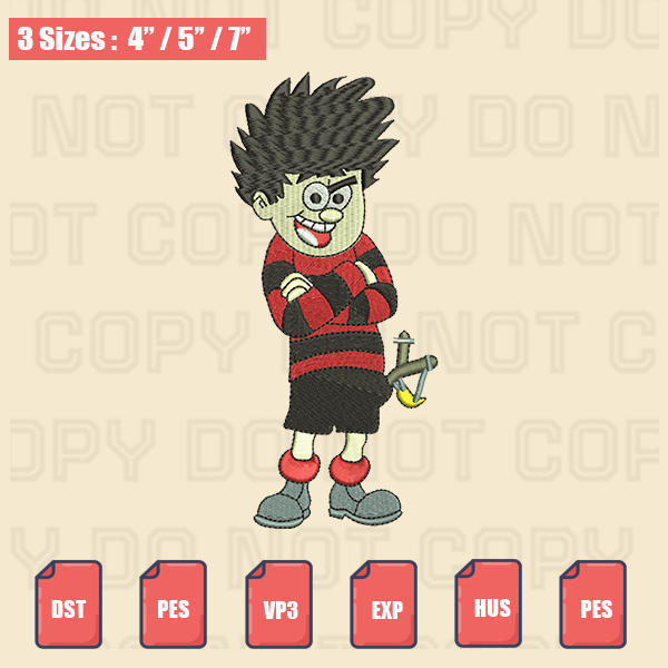 Dennis The Menace And Gnasher Embroidery Design, Cartoon Emb | Inspire ...
