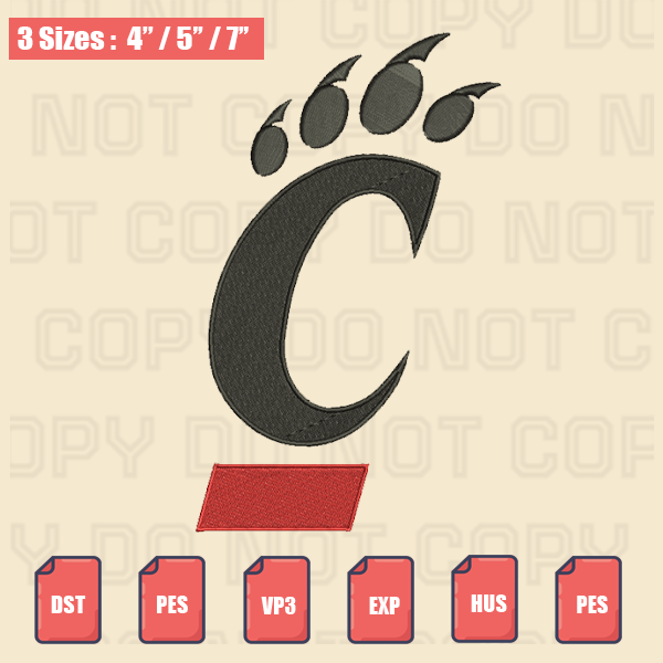 Cincinnati Bearcats Logos Embroidery Design File, Ncaa Embro - Inspire ...