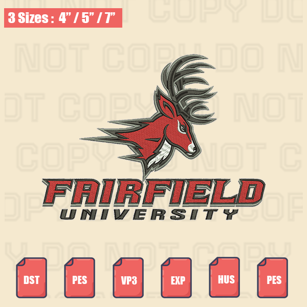 Fairfield Stags Logo Embroidery Files, NCAA Embroidery Desig | Inspire ...