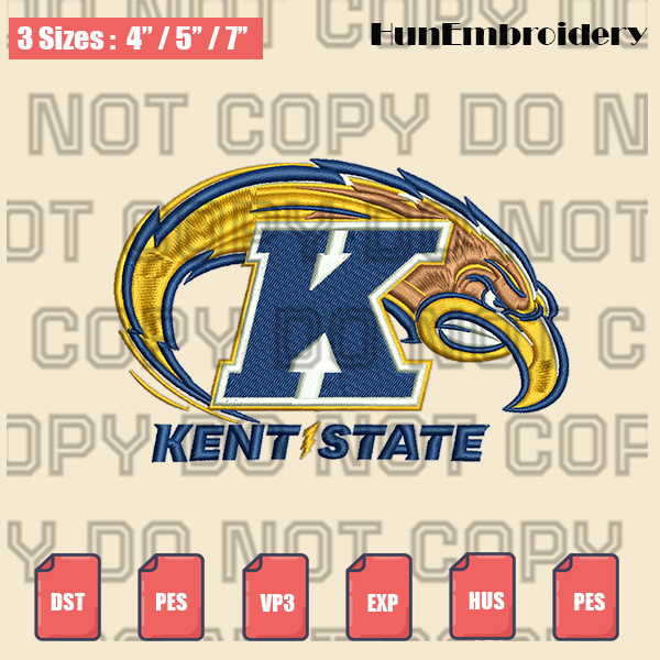 Kent State Golden Flashes Logos Embroidery Files, NCAA Embro | Inspire ...