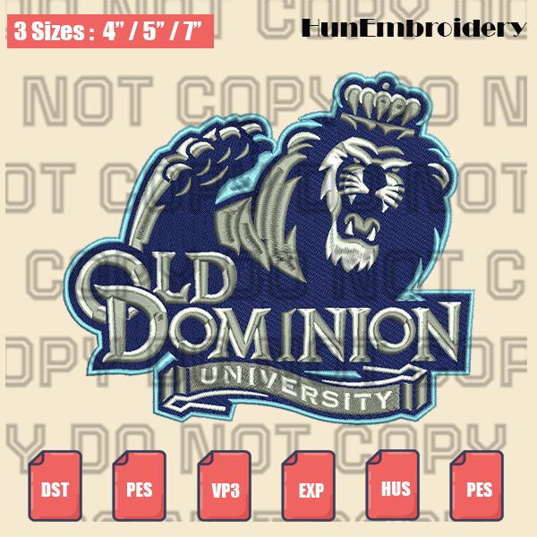 Old Dominion Monarchs Logo Embroidery Files, NCAA Embroidery | Inspire ...