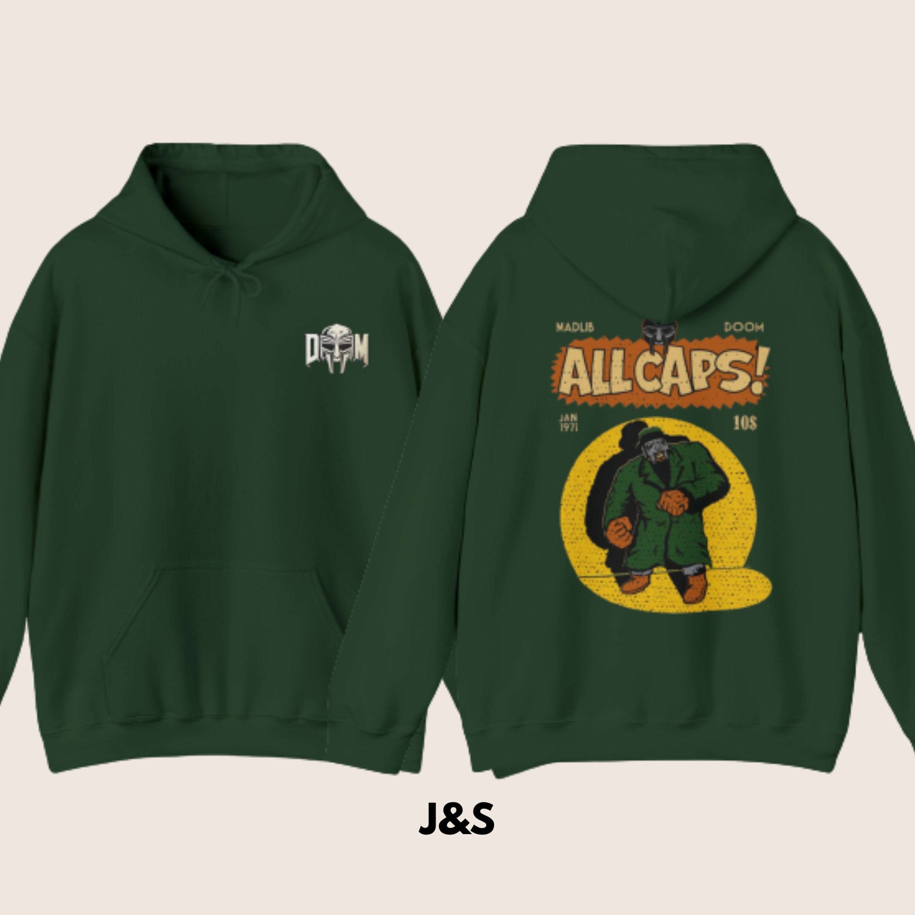 MF Doom Madlib All Caps Hoodie 8 Colors Available Unisex M | Inspire Uplift
