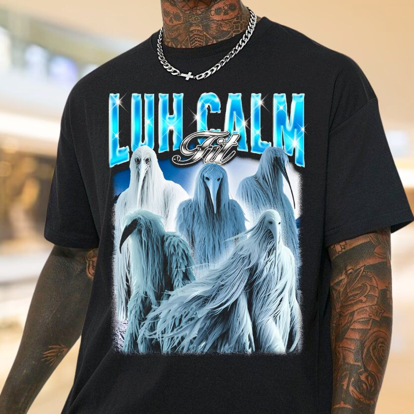 Luh Calm Fit Graphic T-Shirt Opium Erosion Bird Viral Meme S - Inspire ...