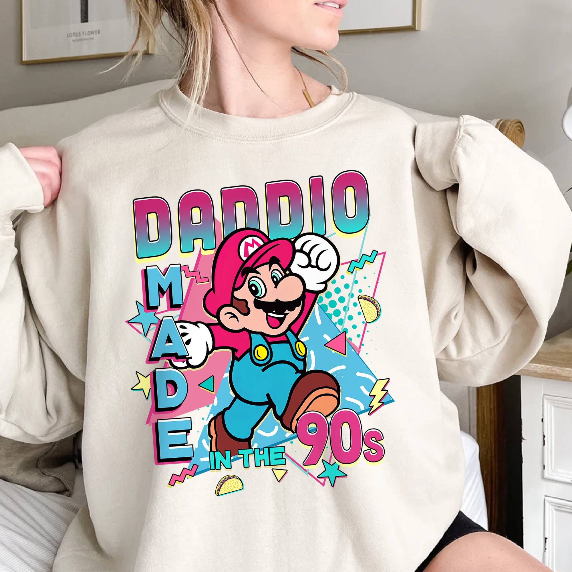 Daddio Made In The 90s Mario Father Day Shirt Mario Bros Da - Inspire ...