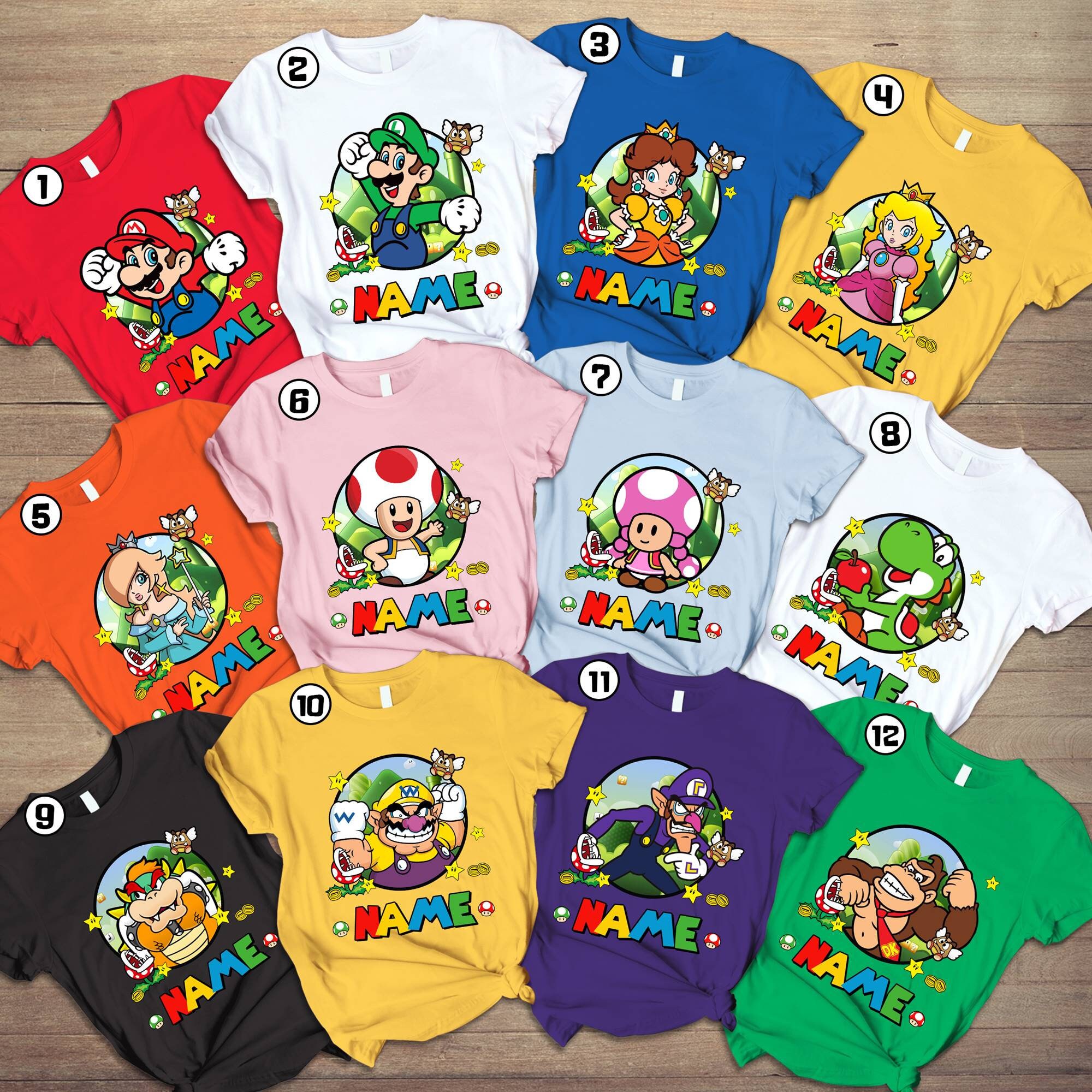 Super Mario Shirt Mario Bros Shirt Mario Luigi Princess Peac | Inspire ...