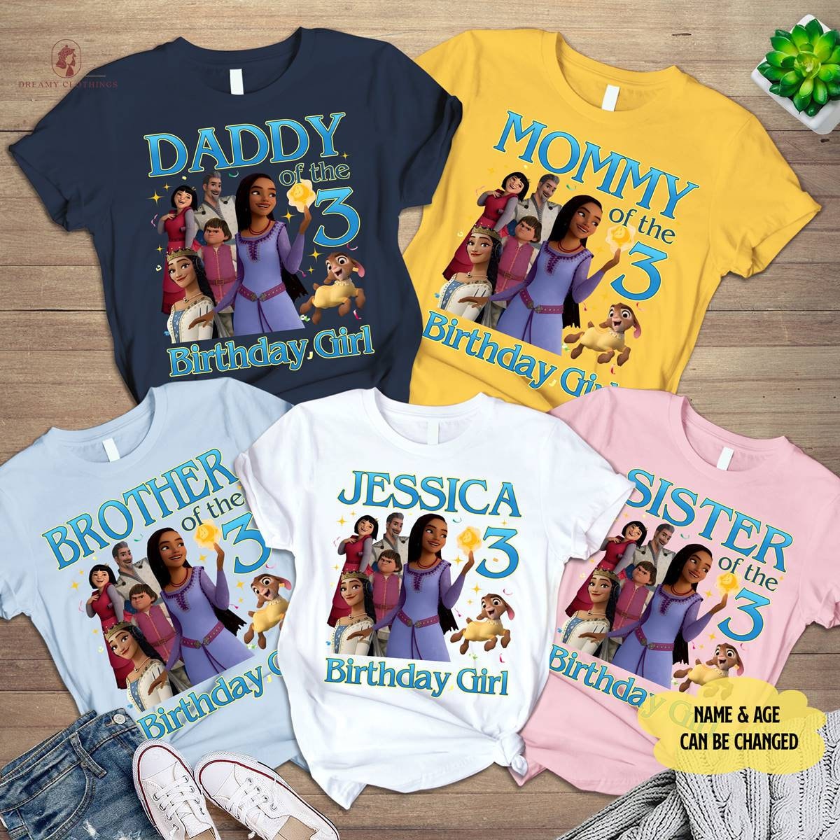 Asha Princess Wish Movie Birthday Girl Family Shirts, Disney - Inspire ...