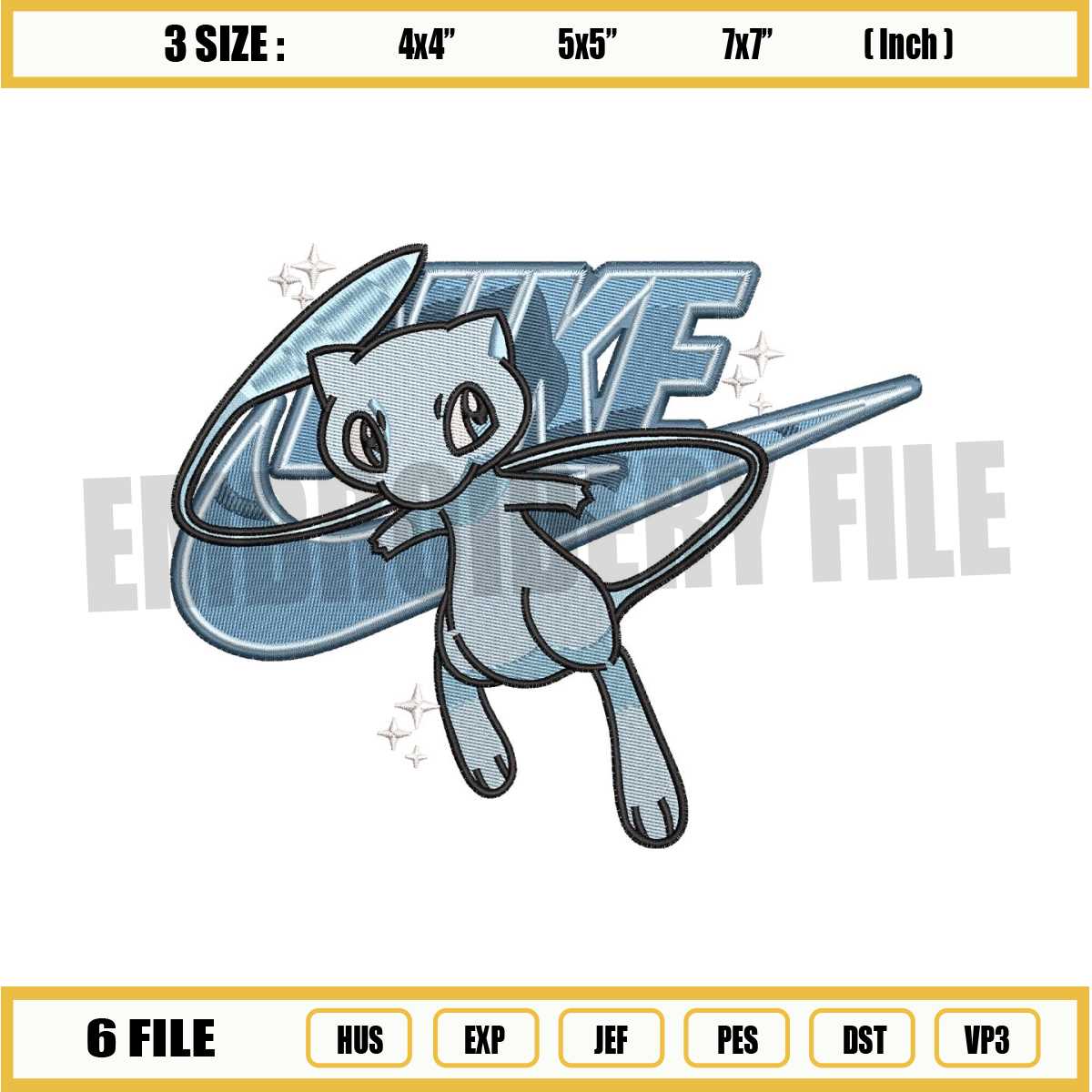 Nike Pokemon Mew Embroidery Design Png | Inspire Uplift