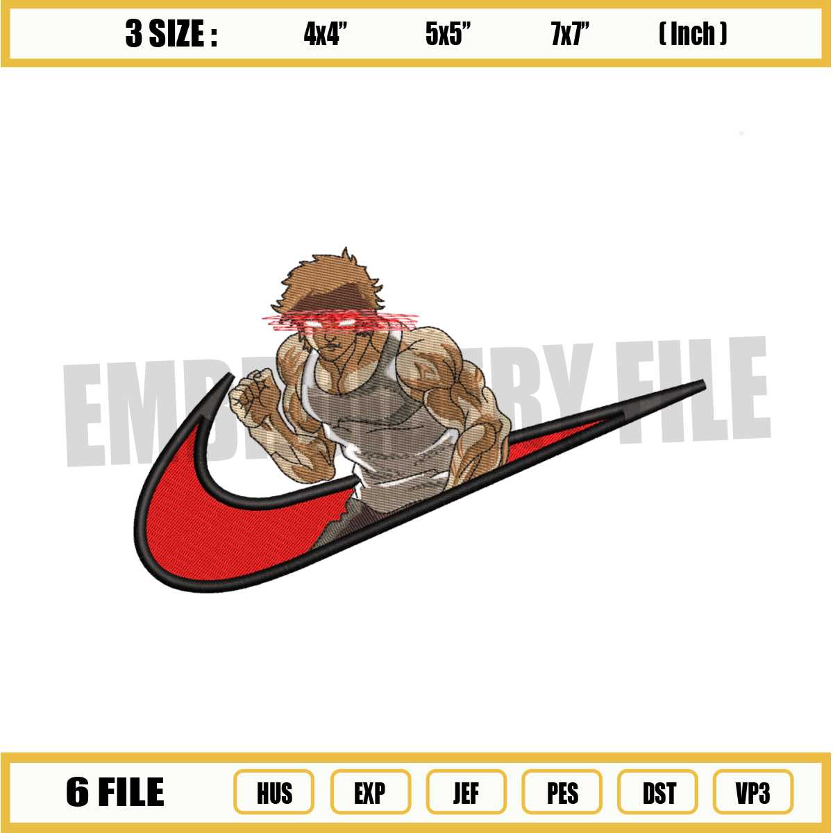 Hanma Baki Embroidery Design File Png | Inspire Uplift