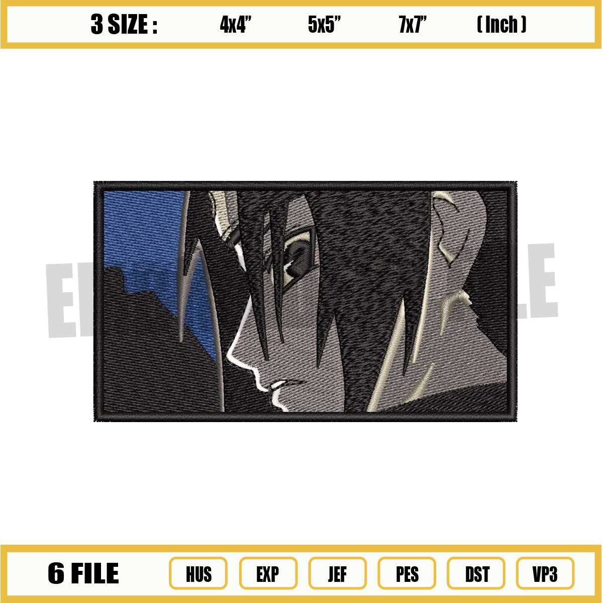 Uchiha Itachi Anime Embroidery Design File png - Inspire Uplift