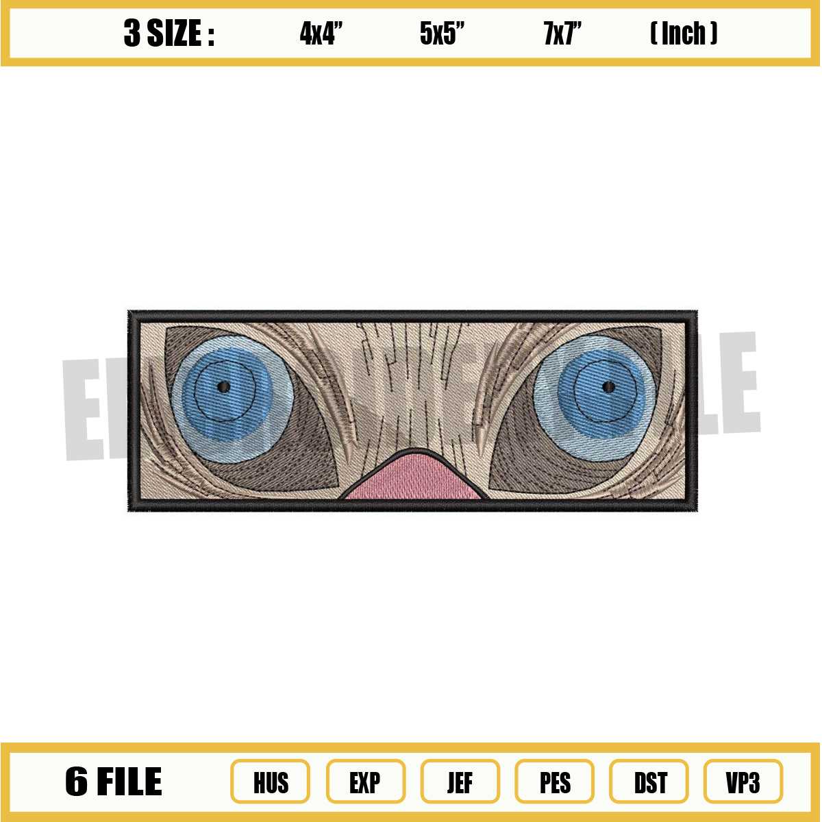Hashibira Inosuke Eyes Anime Embroidery File png | Inspire Uplift
