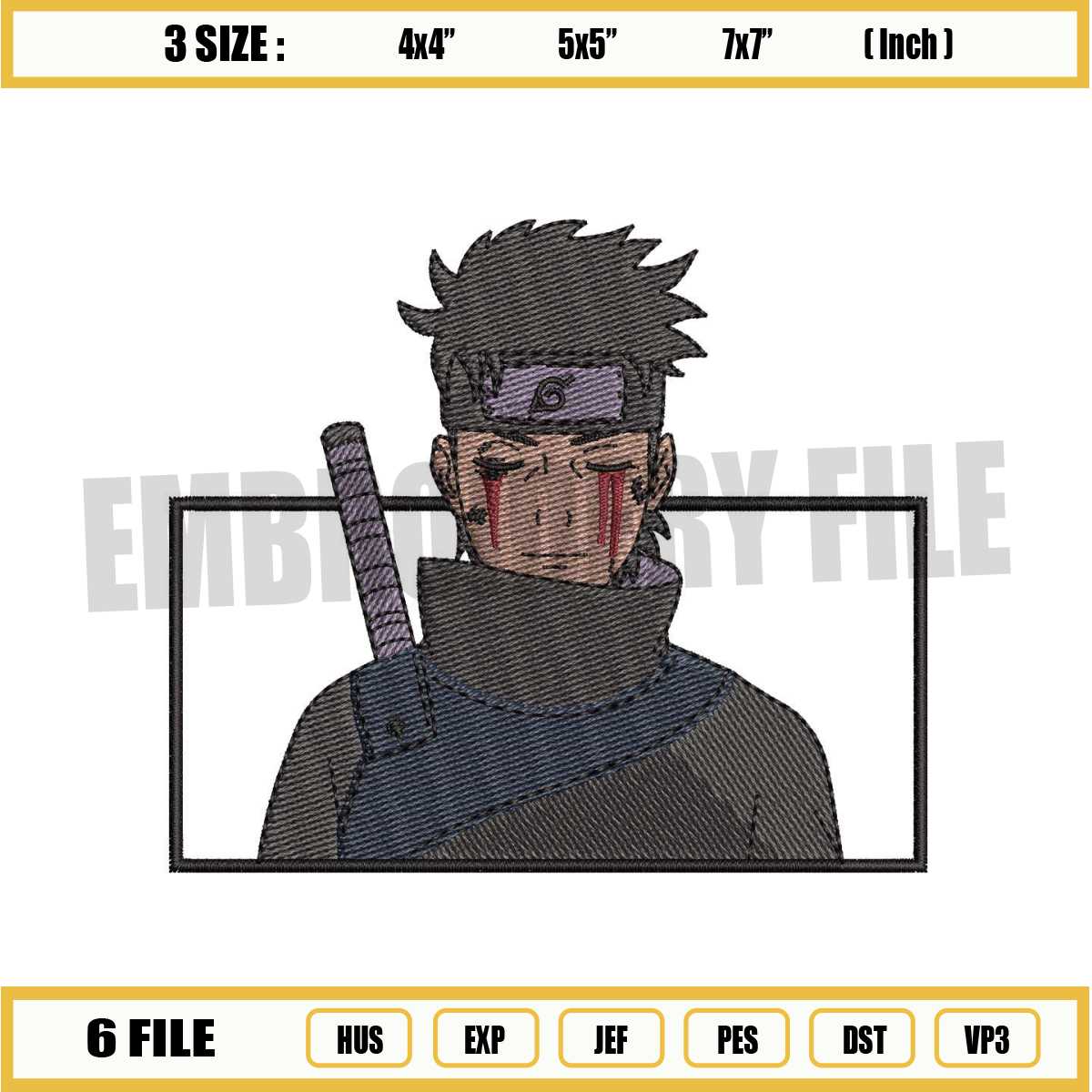 Shisui Uchiha Death Anime Embroidery File png | Inspire Uplift