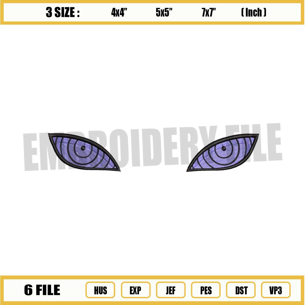 Sharingan Rinnegan Eyes Embroidery Design png | Inspire Uplift