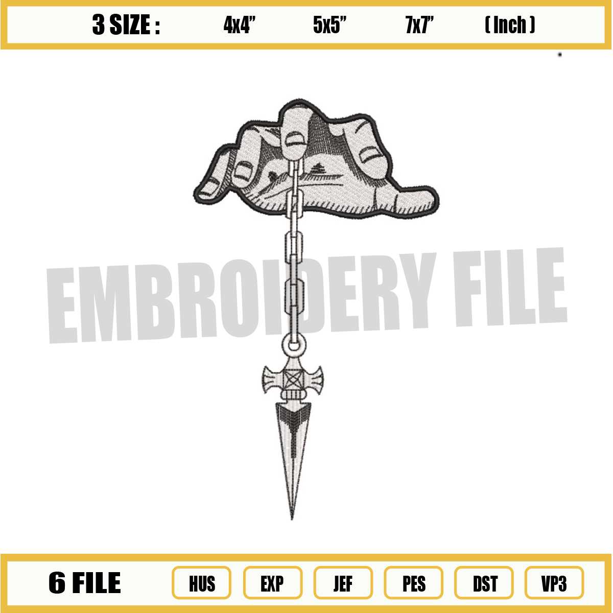 Anime Embroidery Pattern Kurapika Judgment Chain | Inspire Uplift