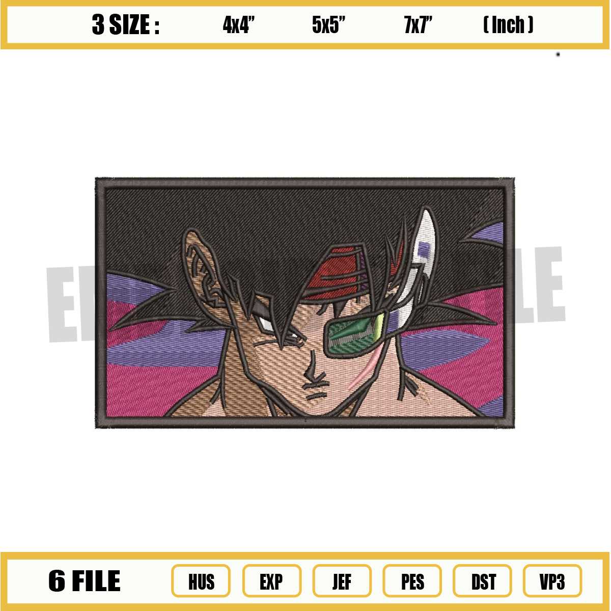 Bardock Anime Embroidery Design | Inspire Uplift