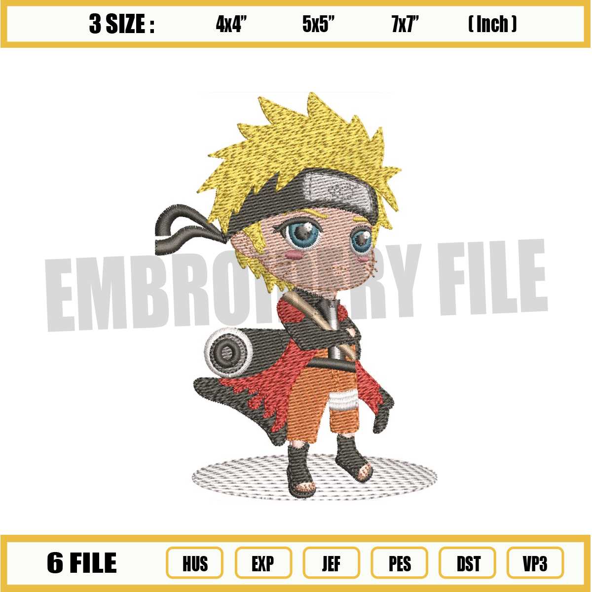 Anime Embroidery Naruto Chibi Proud png | Inspire Uplift